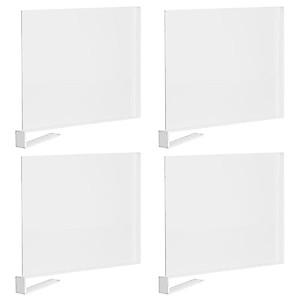 mDesign Plastic Closet Shelf Dividers; Tall Organizer Separators with Clip for Shelves in Bedroom and Closets for Jean, Sweater, Shirt, Purse, and Clothes Storage - Lumiere Collection, 4 Pack, White