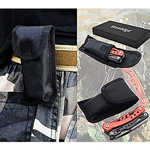Multitool Bravedge Multi Tool Pliers, 12-in-1, Foldable, Pocket-size with Sheath, Gifts for Men and Women, Dad's choice, for Camping, Survival, Cycling, Hiking, Hunting, Stainless Steel