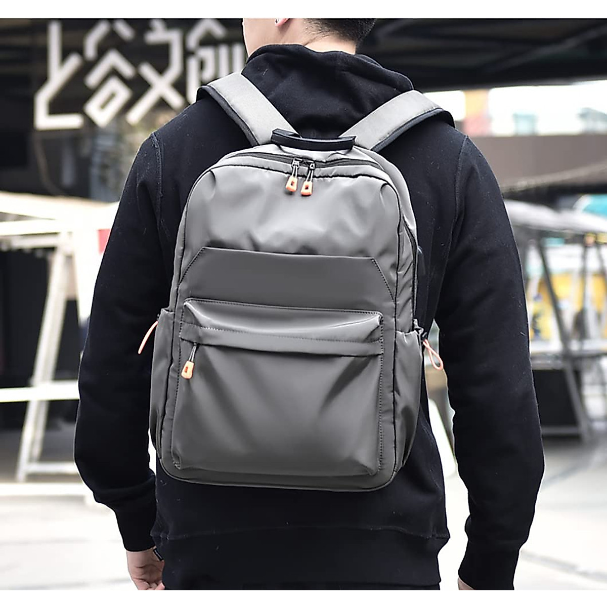 Lightweight Casual Laptop Backpack for Men and Women, MCWTH Sport Backpacks Travel College School Bookbag (Grey)