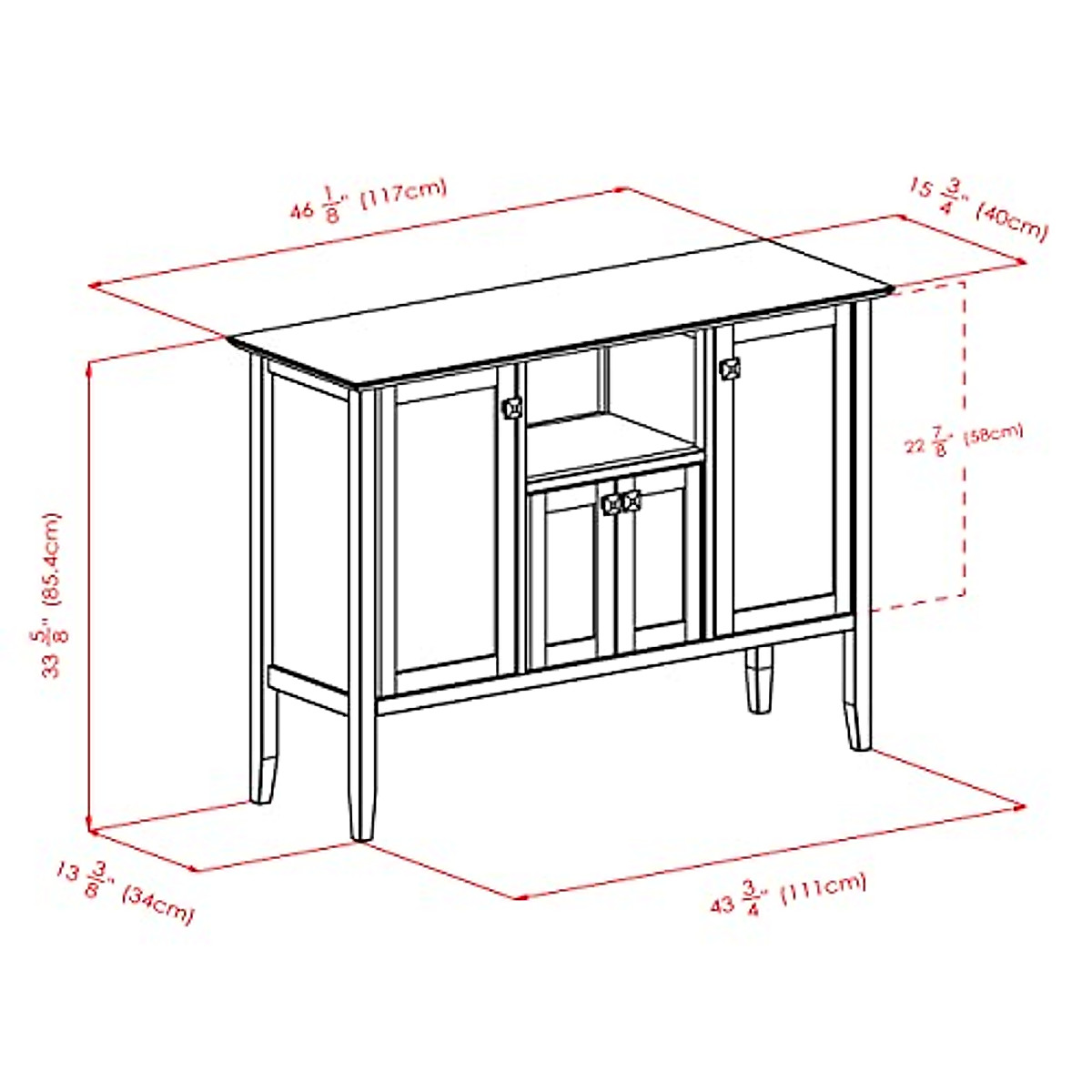 Winsome Wood Melba Buffet Coffee