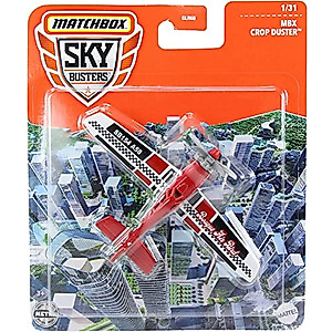 Toptoys2u Bargain Bundles Matchbox Sky Busters Diecast Models 4 Pack Bundle City Skyline Theme - Crop Duster, Blade Force Helicopter, Boeing 747-8 Intercontinental & Biplabe-A
