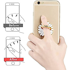 Zittop 3-Pack Phone Ring Holder 360 Rotation Glitter Bling Bling Finger Bracket Stand Grip Kickstand for Smartphones,Tablets,Pads (Daisy Pink/White/Green)