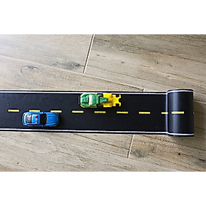 Car Tape, Extra Long and Wide! 3.5 in x 50 ft, Toy Car Road Tape Track for Kids, Great Accessory to Die Cast Cars and Train Sets. Sticker with Printed Street to Play on Floors.