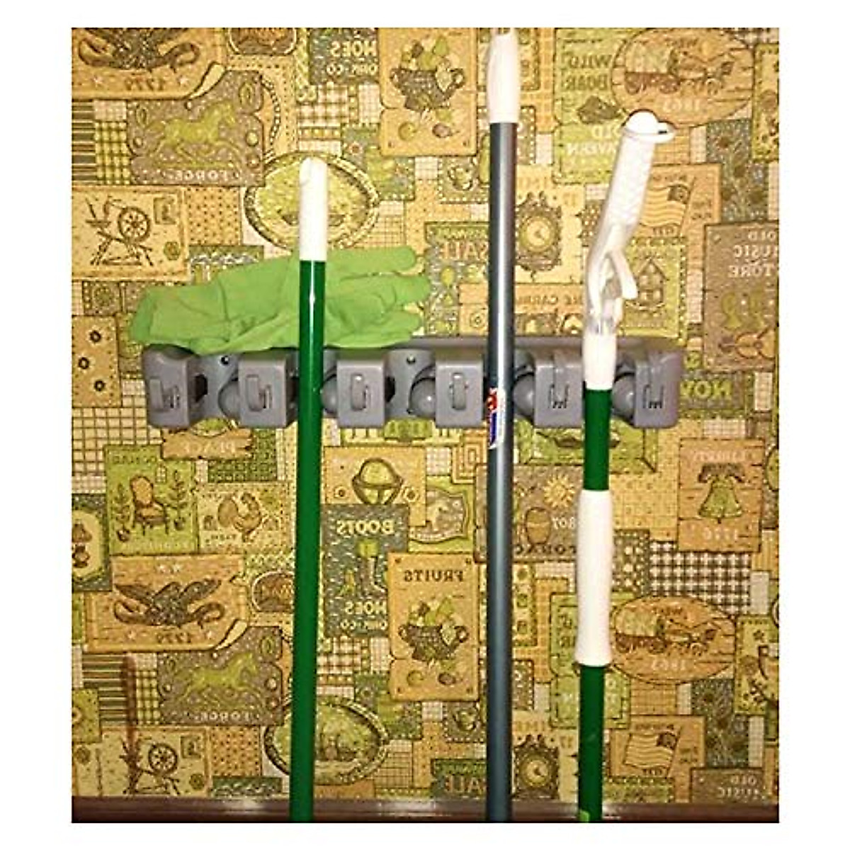 Broom Holder  Wall Mounted Commercial Industrial Counter Organizer Garage Hook Tool Mop Dustpan & eBook by OISTRIA