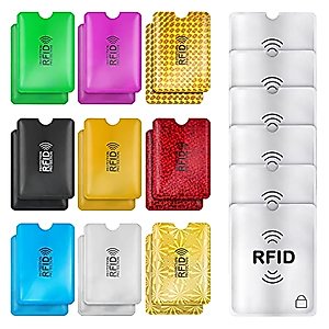 Prasacco 24 Pcs RFID Blocking Sleeves Credit Card Sleeves Set Card Protector Identity Anti Theft Passport Protectors for Women Men