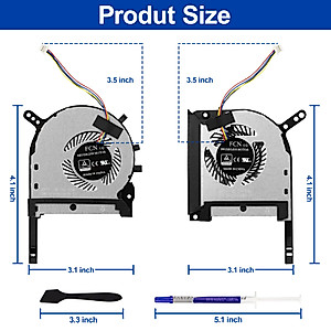 CPU+GPU Cooling Fan Replacement for Asus TUF Gaming (2020) A15 FA506 FA506IV FA506IU TUF 506 IU IV F15 FX506 FX506LI FX506LU FX506IH FX705DT FX505 FX505DT FX505DV FX505DY FX505DU FX505DD FX505GT/GD