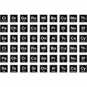 Wink Chemist's Spice Rack, 14 Piece Chemistry Spice Rack Set