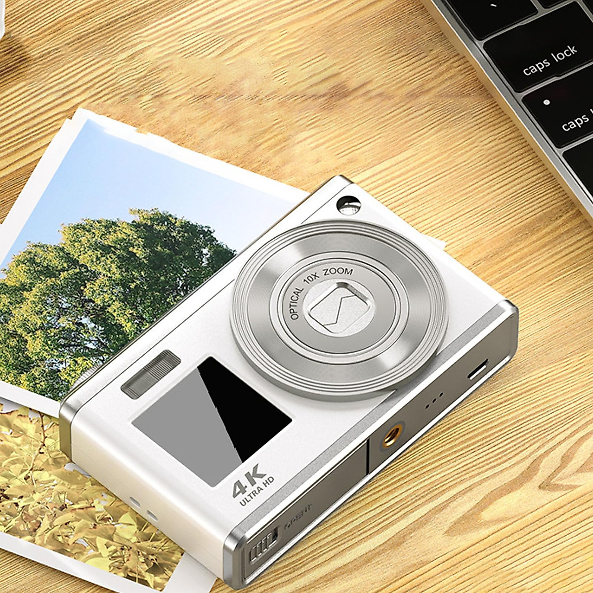 Digital Camera, 10X Optical Zoom 2.88in IPS Screen Vlogging Camera with Built in Fill Light, 750mAh Auto Focus Compact Portable Mini Cameras for Traveling Graduation Kids Teens