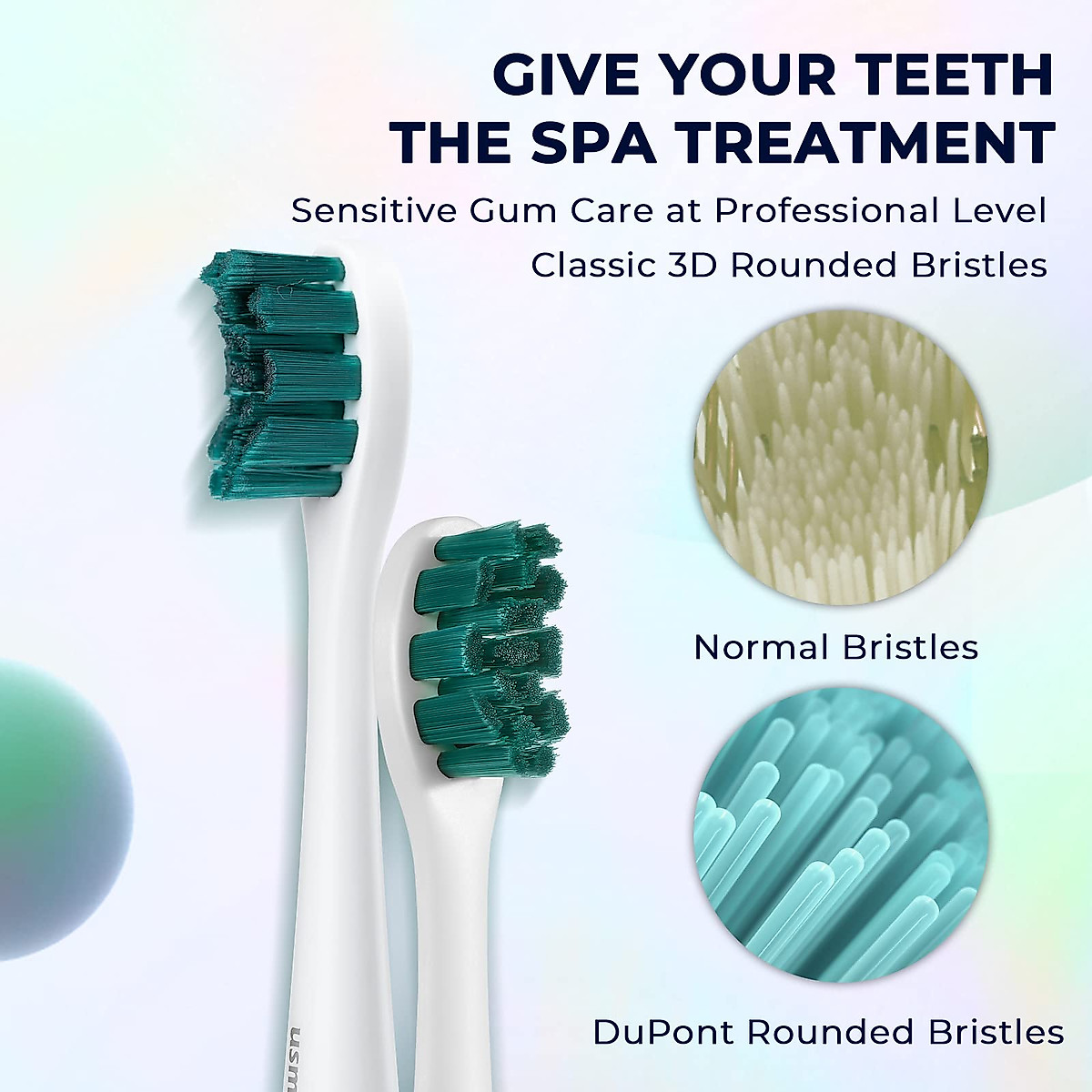 usmile Electric Toothbrush Replacement Heads, 2 Pack, Y1S Green