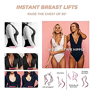 STPRO BoobTape Boobytape for Breast Lift -Achieve Chest Brace Lift-Waterproof Sweat-Proof Bob Tape-2in x16.4ft x2pcs and 5 Pairs Nipple (beige, 2roll)