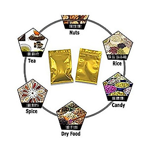 100 PCS Colorful Self Sealing Vacuum Aluminum Foil Packaging Bags Ziplock Mylar Packing Pouch Wholesale Heat Sealing Food Grade Sample Storage Bags Pouches Perfect for Sample Giveaway (7.5 * 6.5cm)