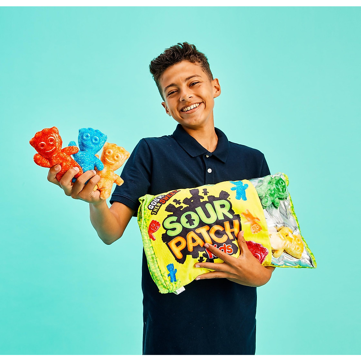 iscream Sour Patch Kids Package 18" x 12" Pillow Set with Mini SPK Candy Pillows