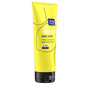 Clean & Clear Lemon Zesty Facial Scrub with Lemon Extract & Vitamin C, buffs & brightens with gentle micro-scrubbies, Oil-Free Vitamin C Face Scrub, 6.7 oz Vitamin C Facial Scrub