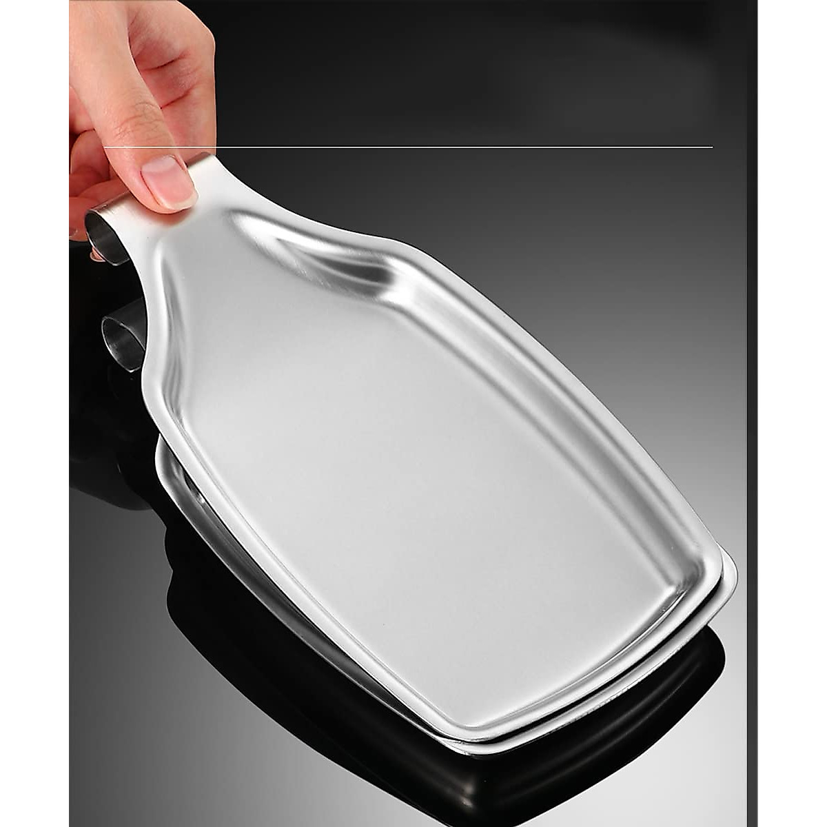 Stainless Spoon Rest for Stove Top Kitchen Cooking Utensil Holder (Rose Gold)