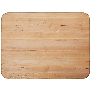 John Boos Block RAD03-GRV Maple Wood Reversible Cutting Board with Juice Groove and Curved Edges, 24 Inches x 18 Inches x 2.25 Inches