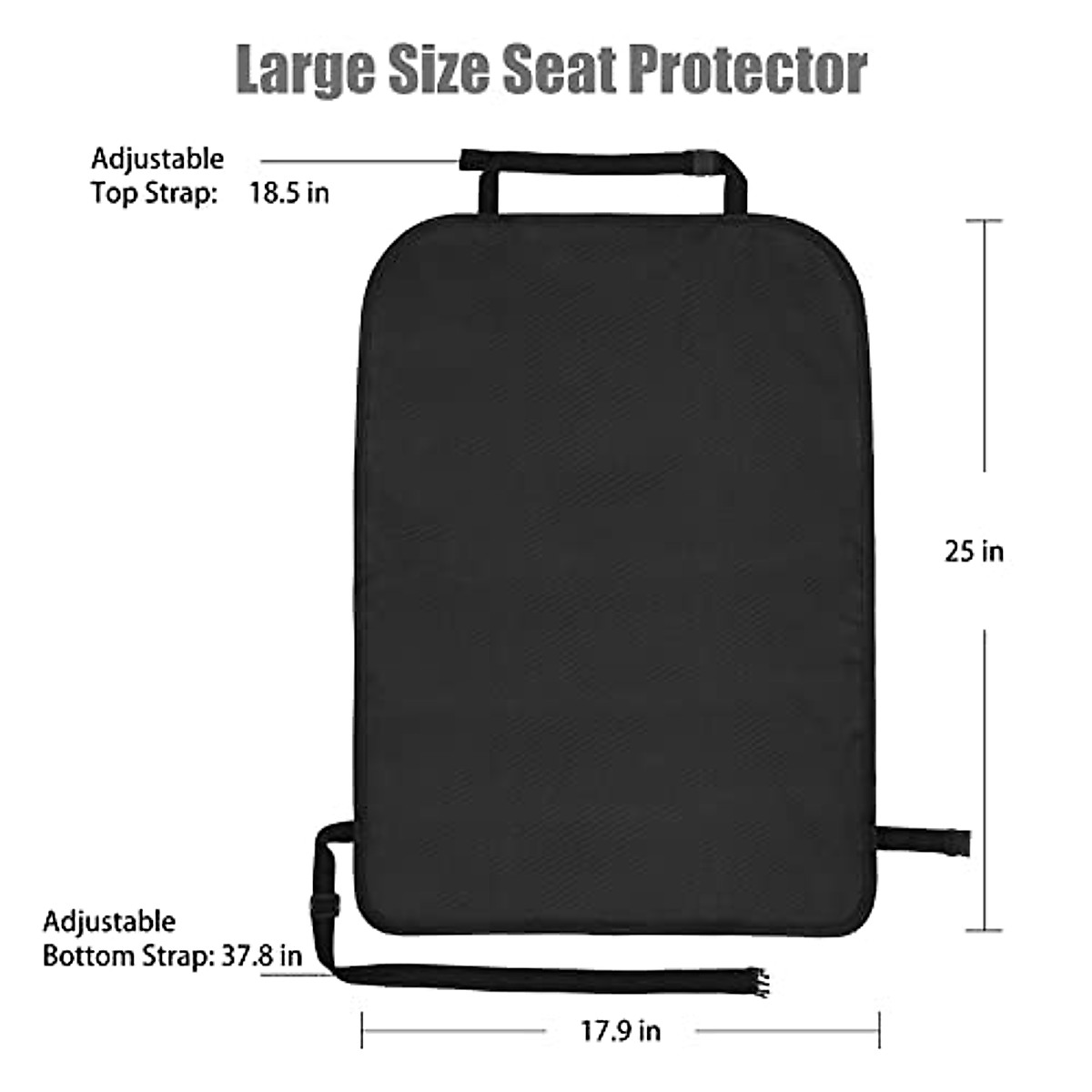 iBune 2 Pack Auto Seat Back Kick Protectors, Large Kick Mats for Car, Waterproof Automotive Car Back Seat Cover Protect from Dirt, Mud, Stains, Scratches, Fit Most Cars, Oxford Fabric Black