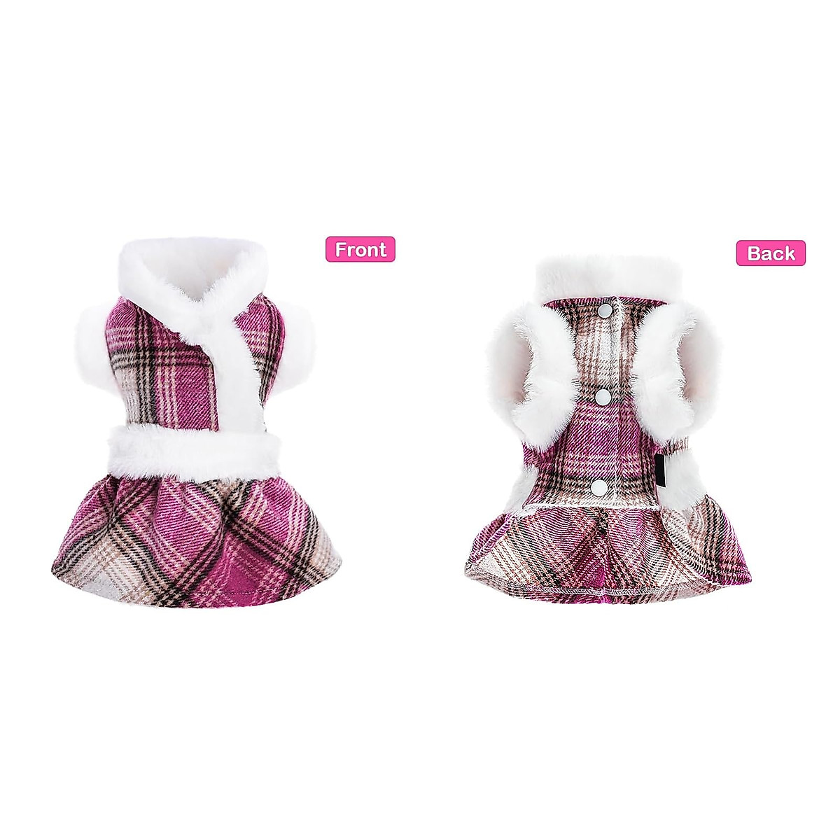 Dog Sweater Christmas Dog Winter Clothes for Small Dogs Boy Girl Dog Dress Warm Fleece Chihuahua Yorkie Teacup Dog Sweaters Dresses Dog Sweater for Small Dogs Girl Cat Sweaters, Rose, XS