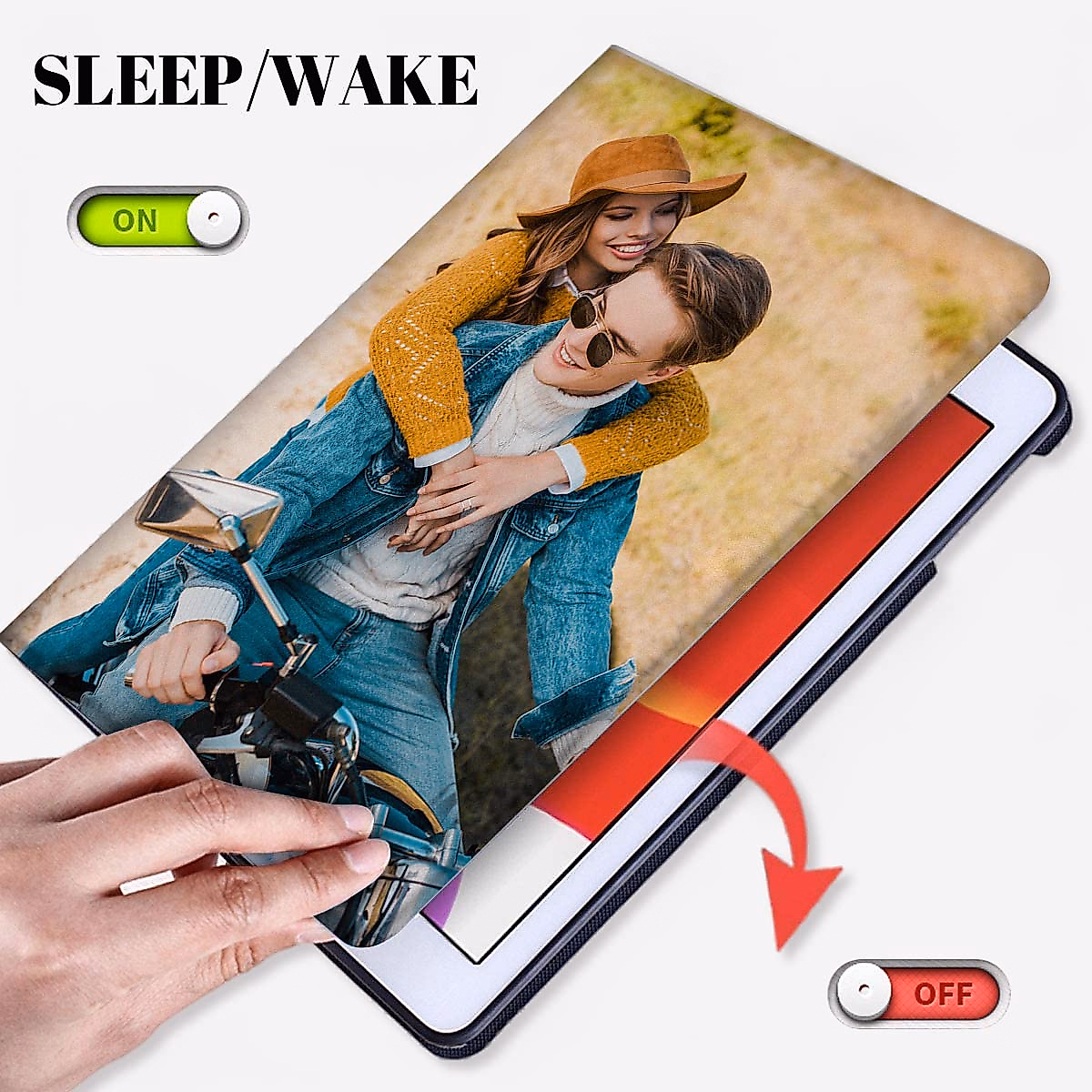 Custom Case for iPad 7th/8th/9th(2019/2020/2021) Generation with Photo/Text, Personalized Picture/Name iPad 10.2 Cover Protective Leather, Auto Sleep/Wake