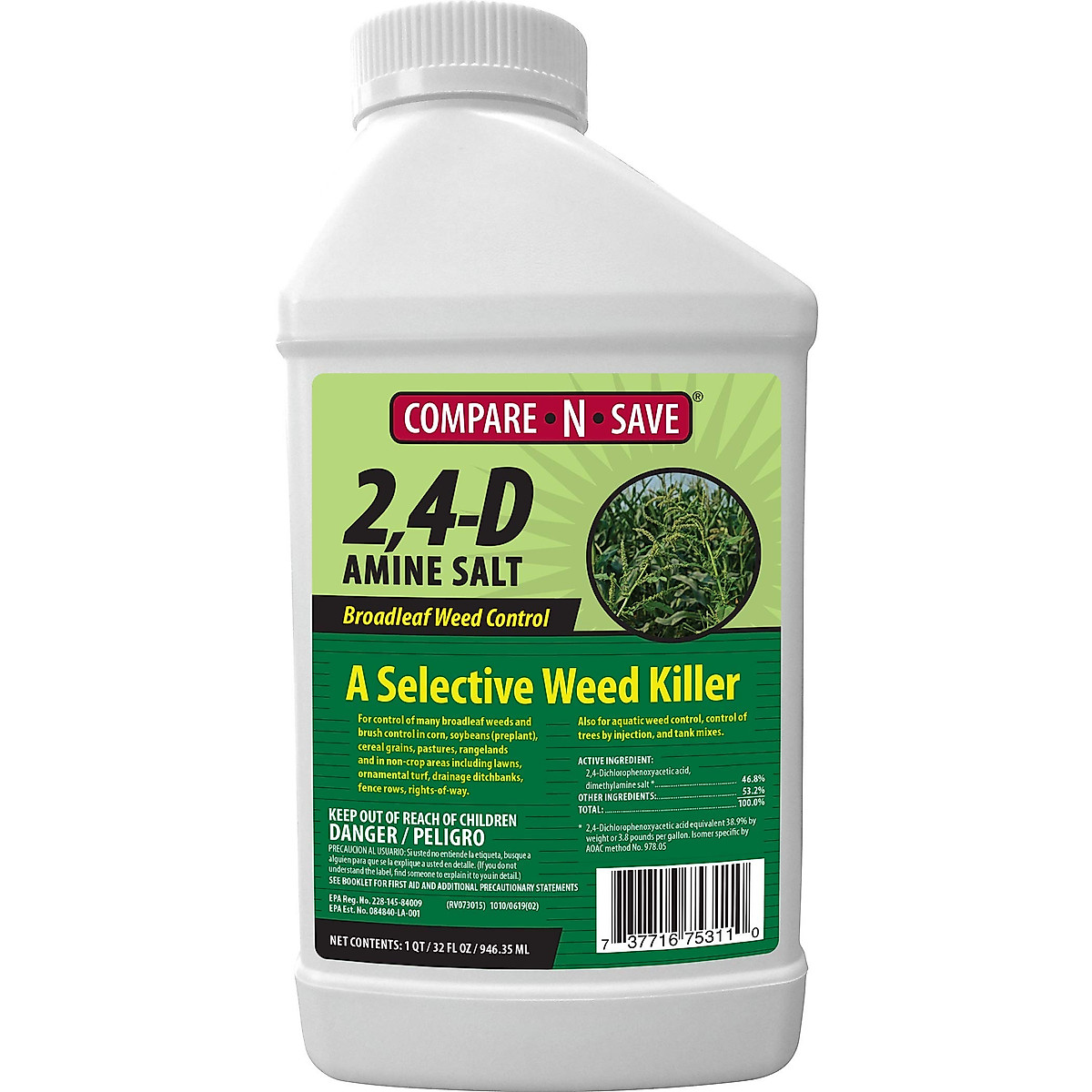 Compare-N-Save 2-4-D Amine Broadleaf Weed Killer, 32-Ounce