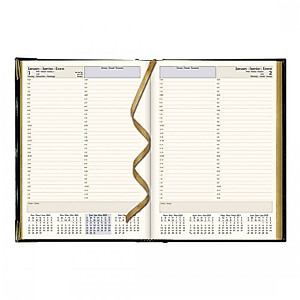 Brownline 2024 Executive Daily Planner, Appointment Book, 12 Months, January to December, Sewn Binding, 10.75" x 7.75", Trilingual, Black (CBE514-24)