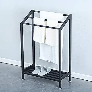 Womio Free Standing 3 Tier Metal Towel Rack,Metal Towel Bathroom Rack 3 Bars