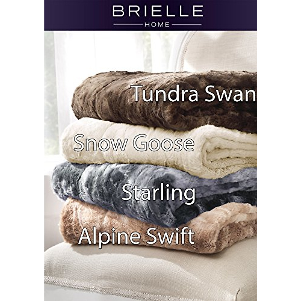 Brielle Faux Fur Oversized Throw, 50" by 70", Starling Gray