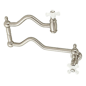 Kingston Brass KS2108PX Heritage Pot Filler, Brushed Nickel