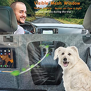 Hanjo Pets Car Dog Cover Back Seat - Car Hammock for Dogs Waterproof - Dog Car Seat Cover for Backseat with Mesh Window Multiple Pockets for Car/SUV Nonslip Rubber Back Washable Material