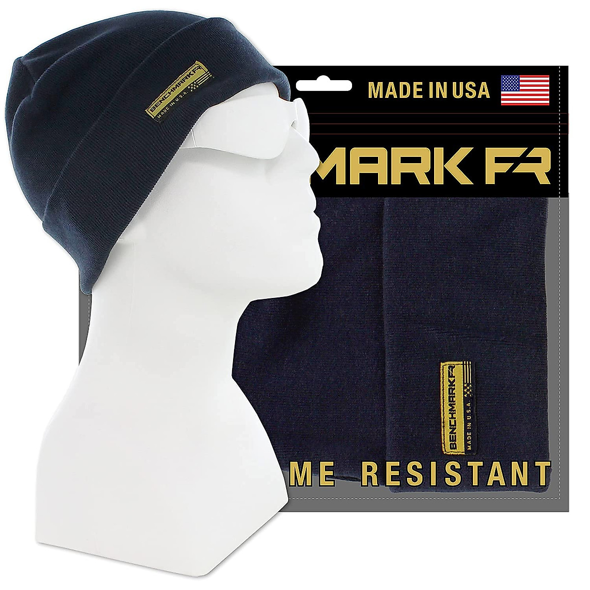 BENCHMARK FR Flame Resistant Beanie - CAT3 - Made in The USA (Navy)