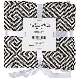 Turkish Throw Blanket for Couch - Cotton Blanket for Bed Cover - Large Farmhouse Blanket for Home Decor 75 X 90 Inches