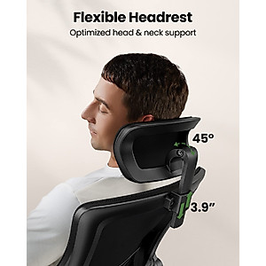 Marsail Office Chair Ergonomic Desk Chair, 360°Swivel Mesh Back Wide Computer Chair PU Leather Criss Cross Chair,Adjustable Lumbar Support & Flip-up Armrests,Adjustable Height Executive Task Chair