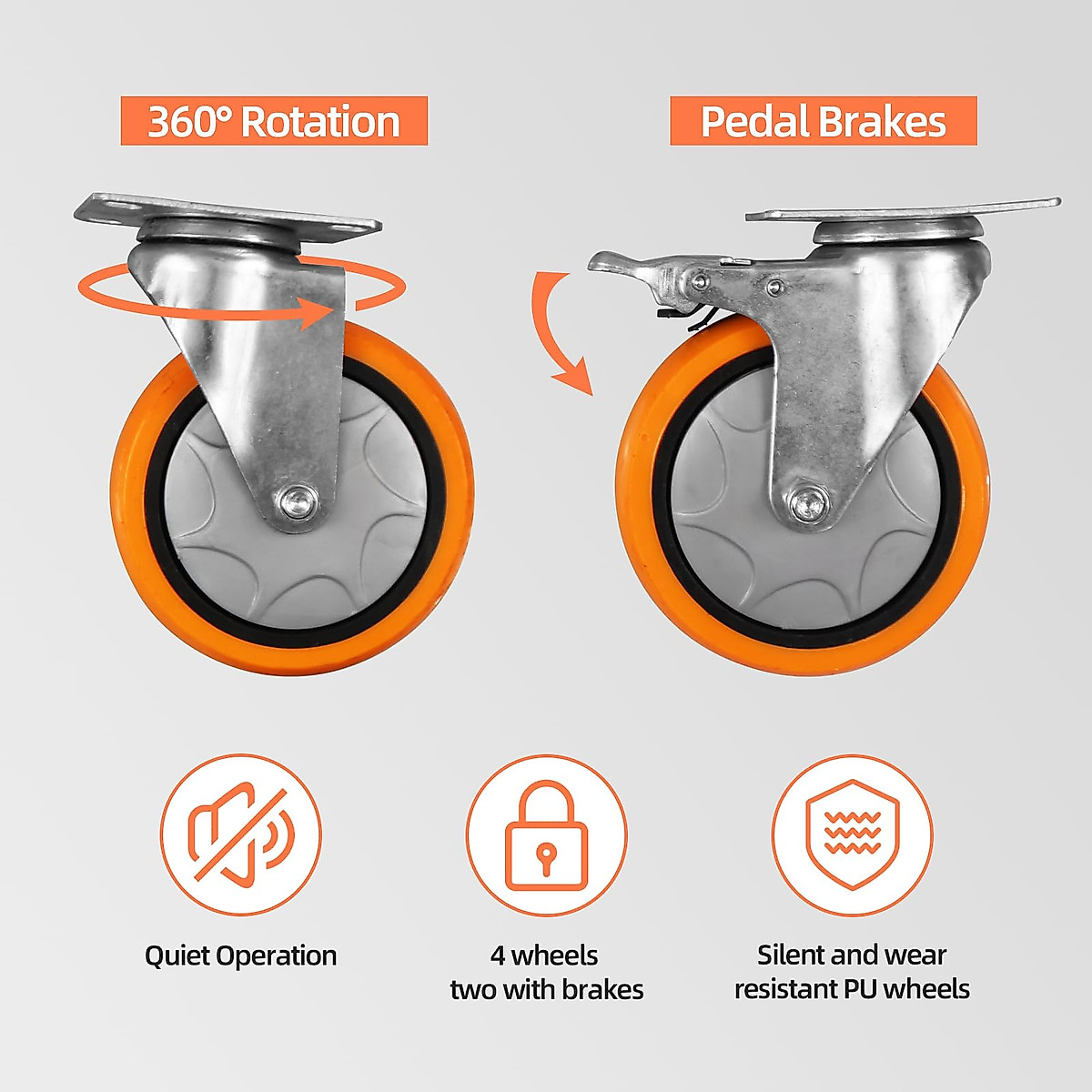 Heavy Duty Drywall Sheet Cart, 2200LBS Load Capacity Steel Panel Dolly with 4 Swivel Casters Wheel, Powder Coated Rust Resistant, Multi-Purpose Cart for Moving Various Panels