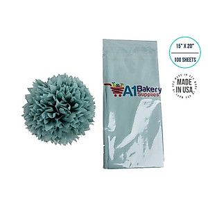 Blue Haze Tissue Paper 15x20" 100pk A1BakerySupplies® Premium High Quality Gift Wrap Tissue Paper Made in USA
