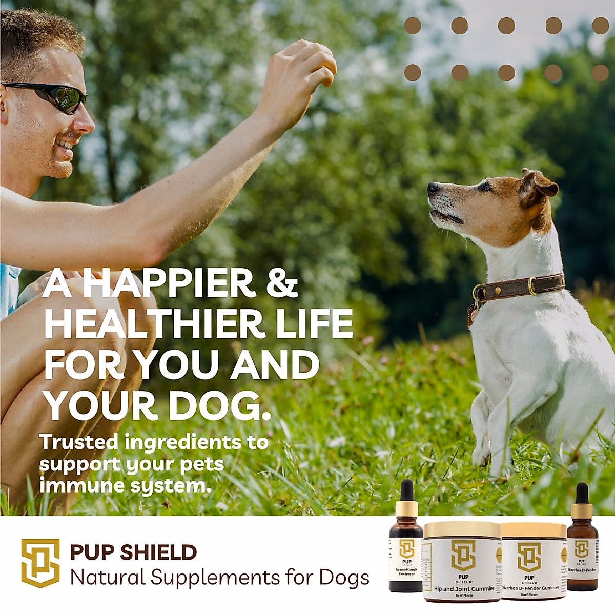 Pup Shield Natural Immune Support Formula for Dogs | Probiotics with Olive Leaf, Turkey Tail & Echinacea | Wellness Formula for Puppies & Dogs | Easy to Administer - 30 Day Supply