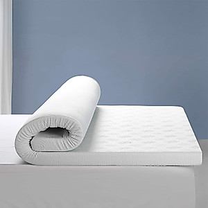 Fairyland 3 Inch Memory Foam Mattress Topper for Full Bed, Washable Cooling Relieving Bamboo Cover