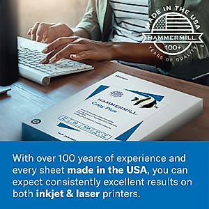Hammermill Printer Paper, 20 lb Copy Plus, 8.5 x 11 - 1 Ream (500 Sheets) - 92 Bright, Made in the USA, 105007R