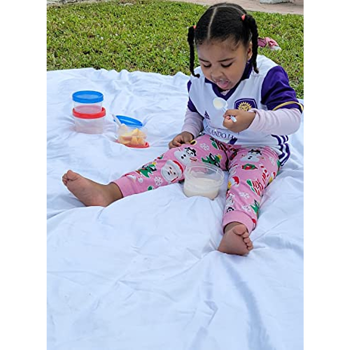 Durx-litecrete (10 Ounce 10 Pack Twist cap Deli Containers Clear Bottom With Blue Top Screw on Lids Twist Top Food Storage Freezer Containers