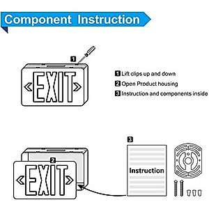 EXITLUX 2 PACK UL Listed -Red Led Exit Sign with Emergency Lights&Battery Backup Operated Powered Exit Lights Exit -Double Face-120-277VAC Fire Exit Signs Lighting for Room,Street,Window.Stairs.