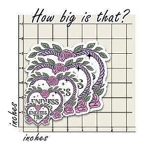 Miraki Endless TBR Sticker, Book Lover Sticker, Romance Sticker, Reading Sticker, Bookish Sticker, Water Assitant Die-Cut Vinyl Booktok Decals for Laptop, Phone, Water Bottles, Kindle Sticker