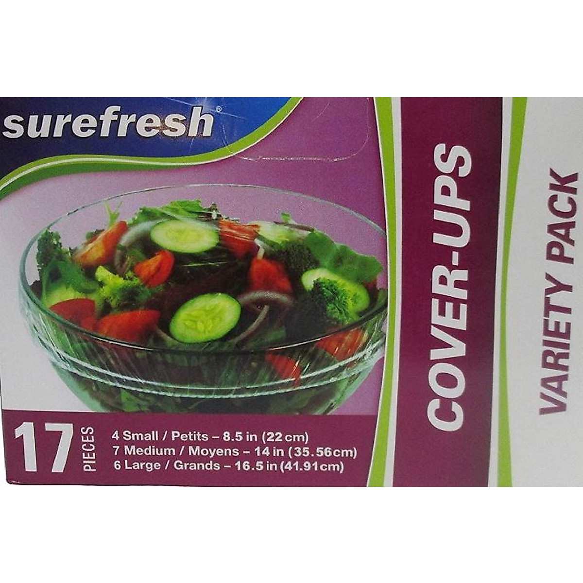 Food Storage Cover-ups, Elastic Stretch-to-Cover Variety Packs, 4-pk Set by SureFresh