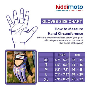 Kiddimoto Kids Cycling Gloves| Anti-Slip Kids Bike Gloves for Boys and Girls| Full Finger Kids Mountain Bike Gloves for BMX, MTB Riding, Gymnastics, Scooters, Skateboard, Rollerblade.