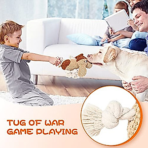 PUHOHUN Squeaky Dog Toys Dog Plush Toy for Large Chewers Dog Toys with Crinkle Paper and Squeaker Tug of War Dog Toys