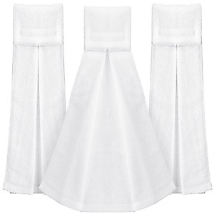 Moukeren 3 Pcs Football Field Towel Closed Loop Football Accessories Cotton Football Towel Sports Towel Sweat Towel with Hook and Loop Fastener for Football, Golf, Gym (White)