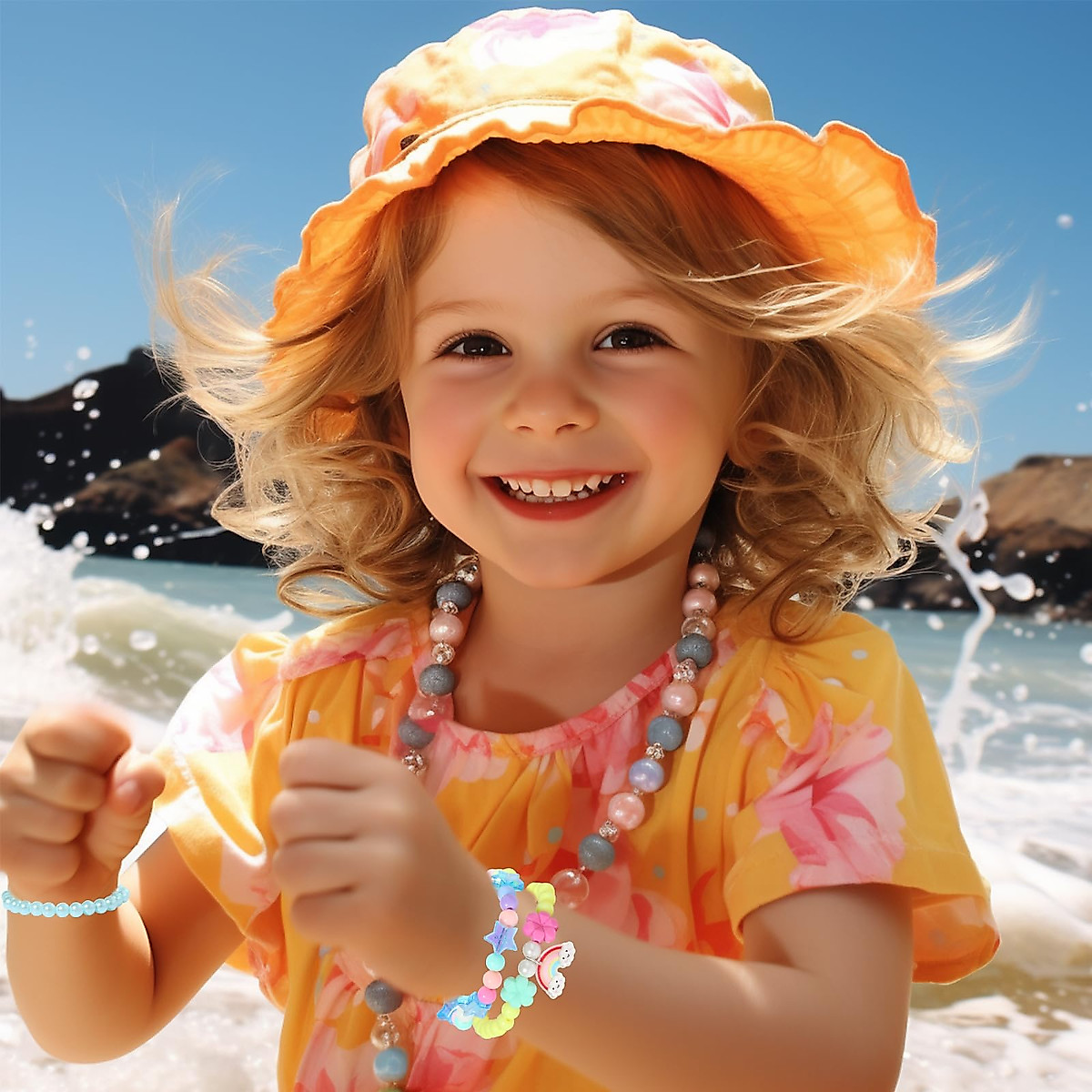 PinkSheep Bracelets for Girls Jewelry: 36 Pcs Bluk Little Girl Bracelets, Cute Kids Bracelets for Girls 2 3 4 5 6 7 Years Old - Princess Bracelets for Teen Girls - Play Jewelry Gift