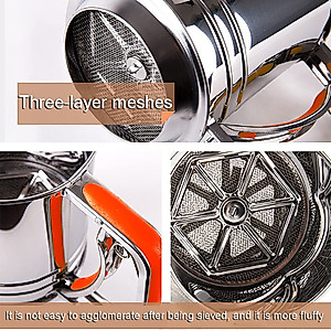 Stainless Steel Flour Sifter for Baking with Silicone Handle(3 Cup)
