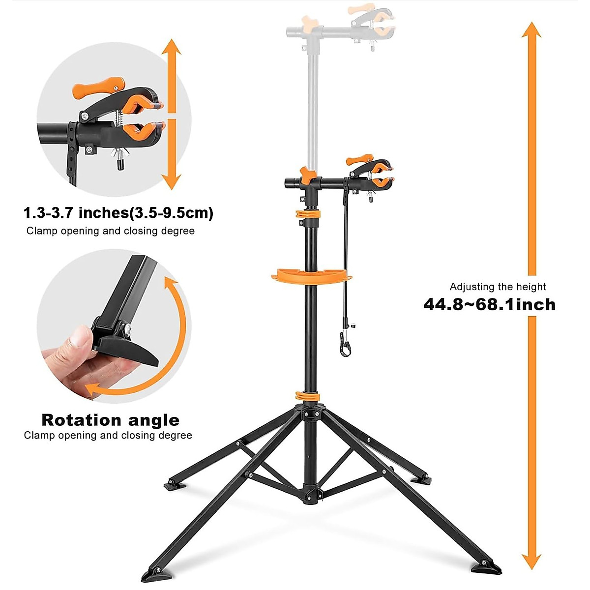 teraysun Bike Repair Stand (Max 66lbs) - Foldable Bike Workstand with Tool Tray , Shop Home Mechanics for Mountain Bicycle and Road Bike