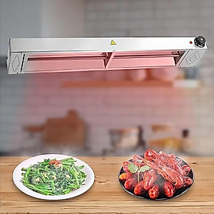 Food Warmer, Commercial Food Warmer, Hanging Food Heat Lamp, Food Heat Lamp for Kitchen, Buffets and Dining Rooms Adjustable Temperature 30-85℃(120x15x6.5CM)