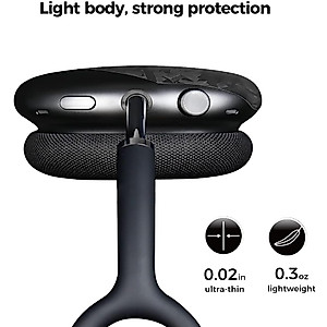 MONOCARBON Real Carbon Fiber Case for Airpods Max(2024 & 2020),Military Grade Protective Hard Cover for Apple Airpods Max Headphone from Daily Scratch,High-End Luxury Essential Accessories