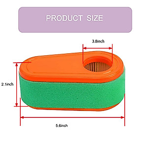 Quaprodur Air Filter 795066 Replacement for Briggs 5419 775EX 800E 825E 850 850E 875EX 950E 7.75hp 8.50-8.75HP Engines with 796254 Pre Filter,2 Pack