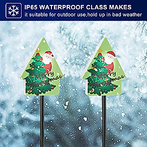 Fastruggle Merry Christams Yard Stake Sign Decoration,Solar Christmas Decoration Stake Lights, Xmas Outdoor Solar Pathway Lights Waterproof Decoration for Patio Garden Lawn Home Front Door